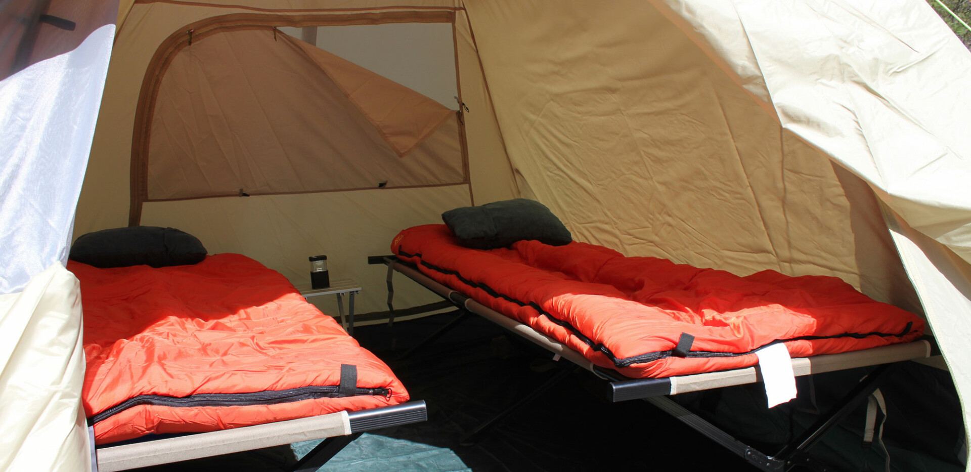 Media: Luxury Camping walk in tents and cots | Momentum River Expeditions